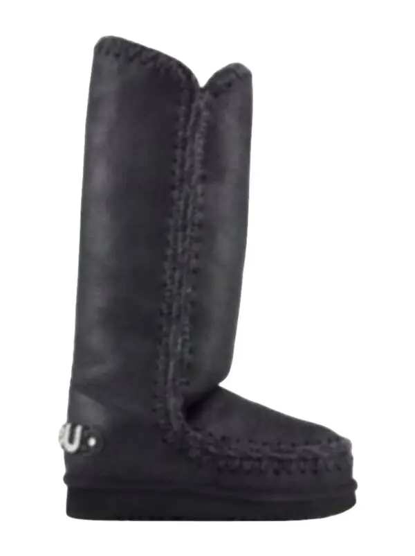 Mou Glitter Logo Eskimo Boots - Black