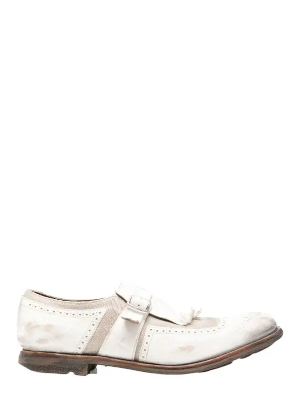 Church's Leather Buckle Monk Strap Shoes - White