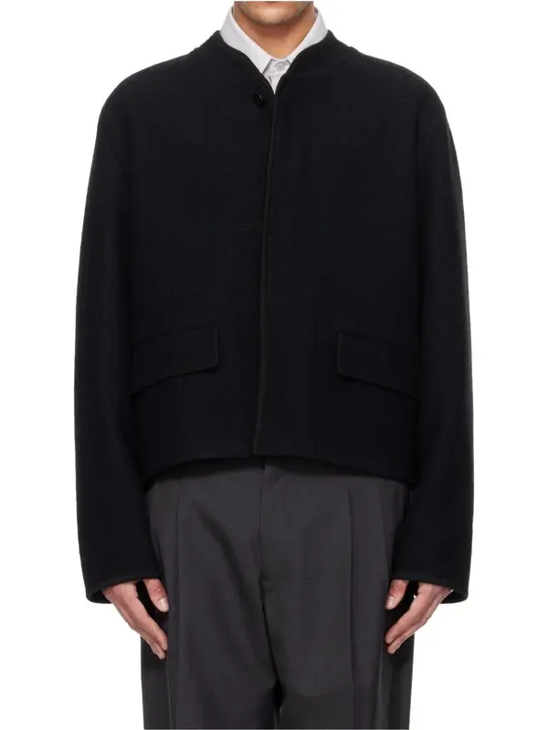 RIER Walker City Crop Wool Long-sleeve Casual Jacket - Black