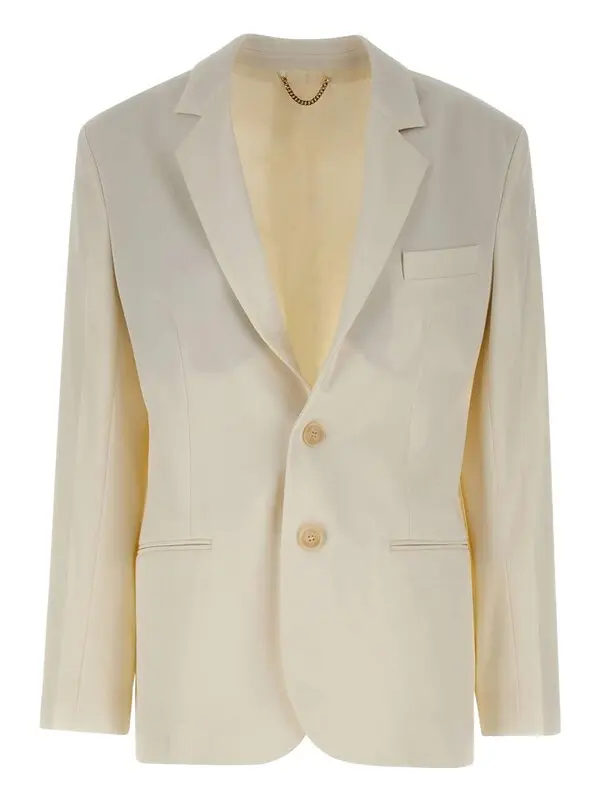 Victoria Beckham Single Breasted Tailored Jacket - Ivory