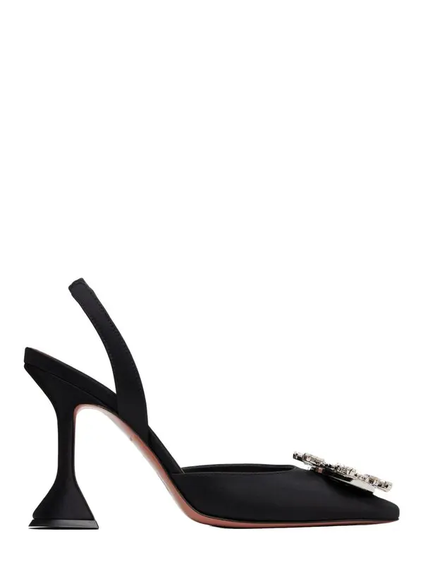 Amina Muaddi Begum Slingback High Heels - Black