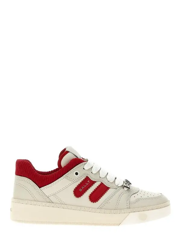 Bally Round Toe Lace-up Sneakers With Contrast Stitching - Nude