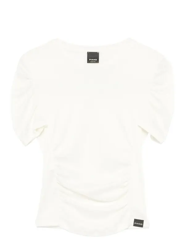 Pinko Logo Patch Ruched T-shirt - White