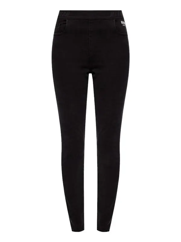 MSGM Logo Cotton Jeans - Black
