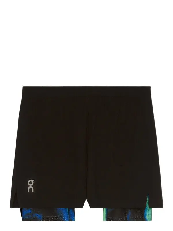On Pace Elastic Waist Shorts With Built-in Compression - Black