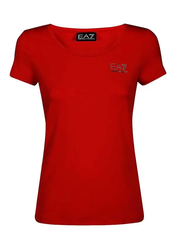Emporio Armani Embellished Logo T-shirt - Red