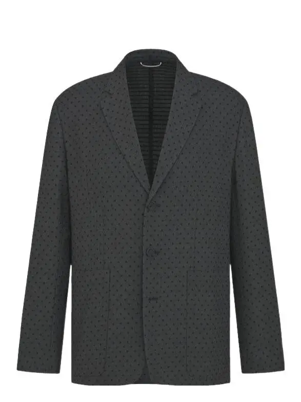 Dior Single-breasted Jacket With Rear Martingale Belt - Grey