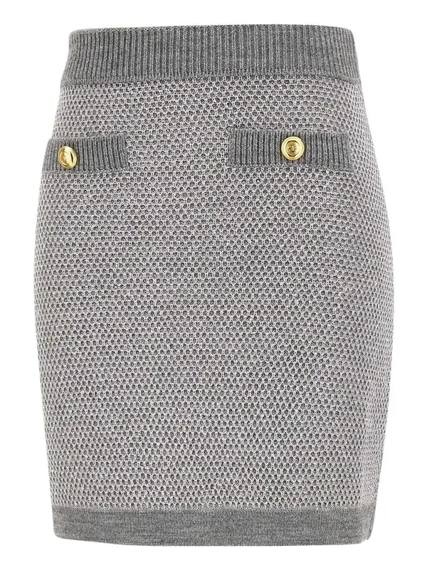 Elisabetta Franchi Sequined Knit Skirt - Gray