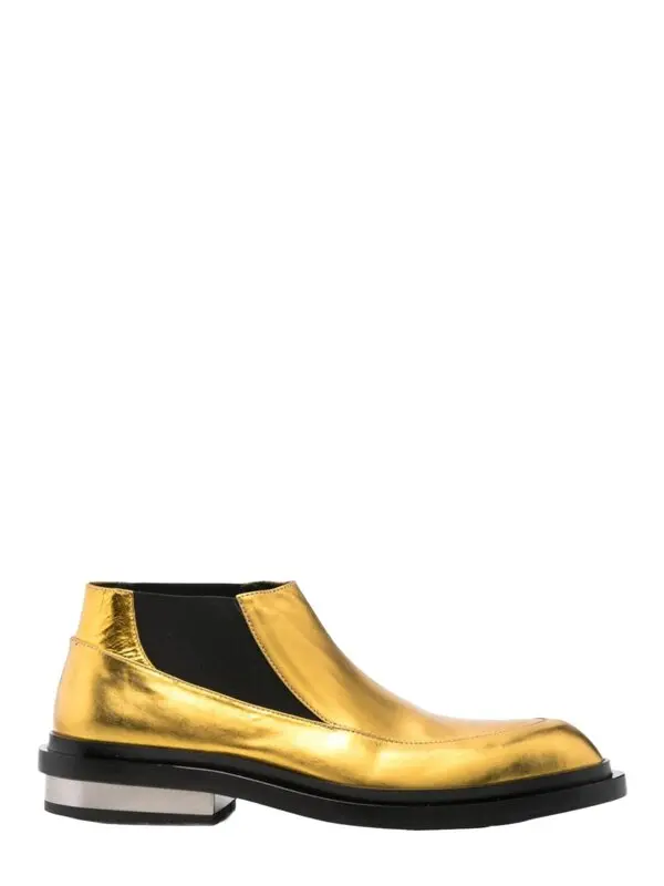 JIL SANDER Lamé Ankle Boots - Camel Yellow