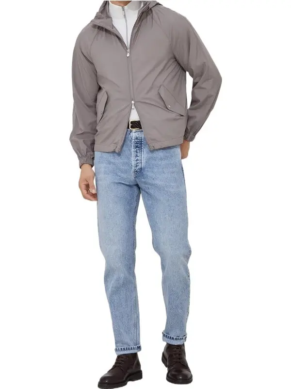 Brunello Cucinelli Hooded Zip-up Jacket - Grey