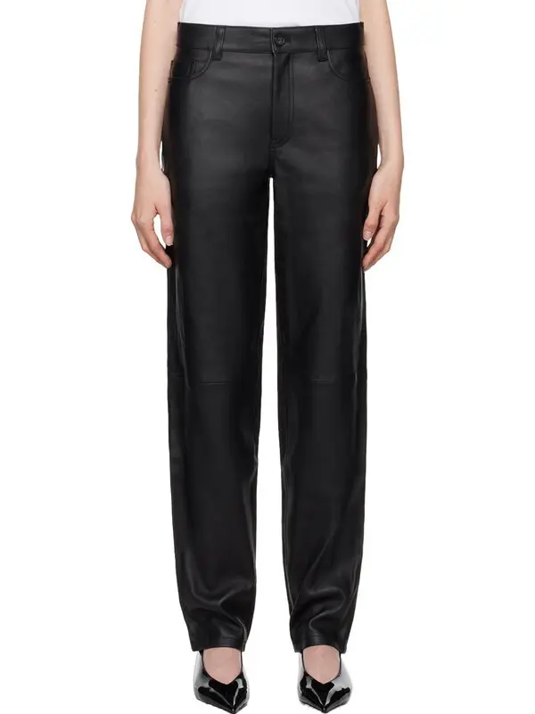 TOTEME Leather 5-pocket Trousers - Black