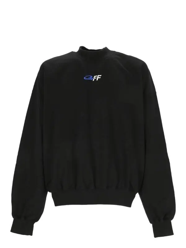 Off-White Exactly The Opposite" Logo Embroidered Crewneck Sweatshirt - Black
