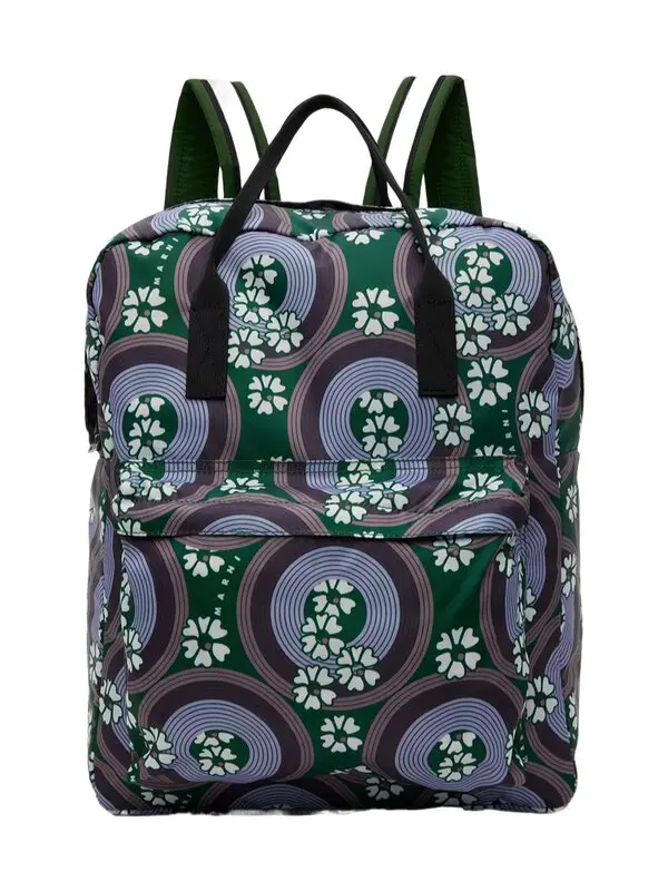 Marni Printed Zip Backpack - Black