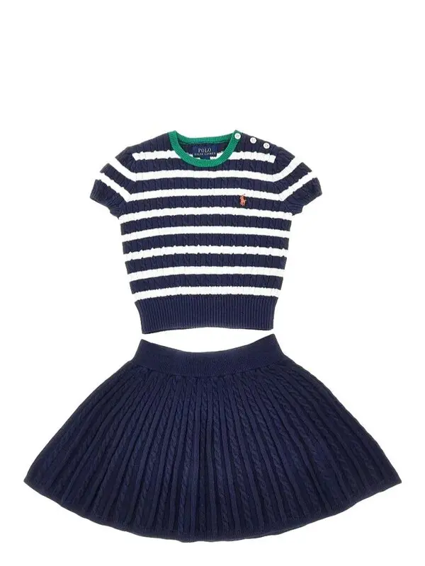 Ralph Lauren Knitted Sweater And Skirt Set - Black