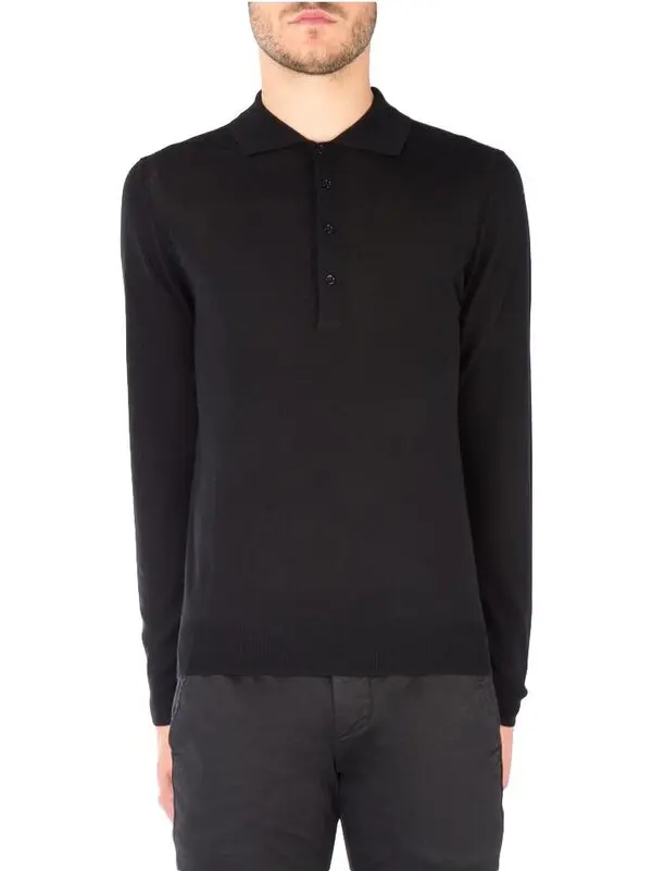PAOLO PECORA Long-sleeved Crewneck Sweater - Black