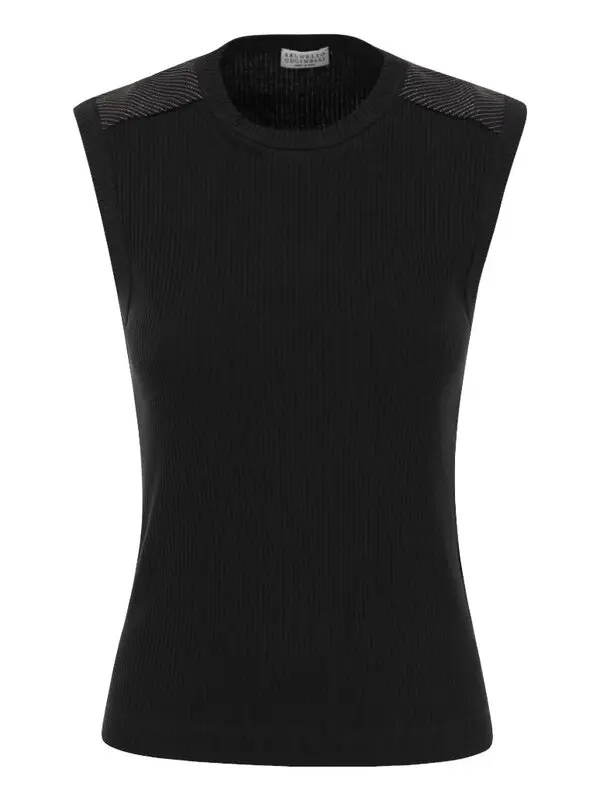 Brunello Cucinelli Sleeveless Knit Top - Black