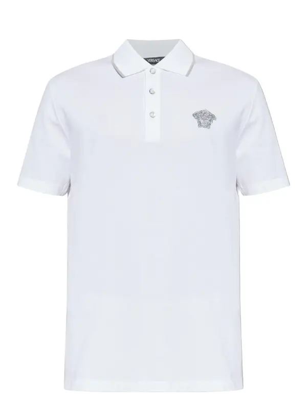 Versace Medusa Head Short-sleeved Polo Shirt - White