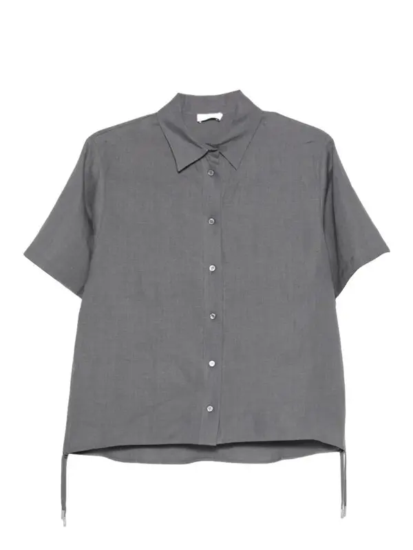 Peserico Short Sleeve Shirt With Drawstring Hem - Grey