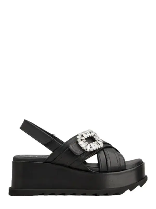 ROGER VIVIER Slidy Viv Wedge Sandals - Black
