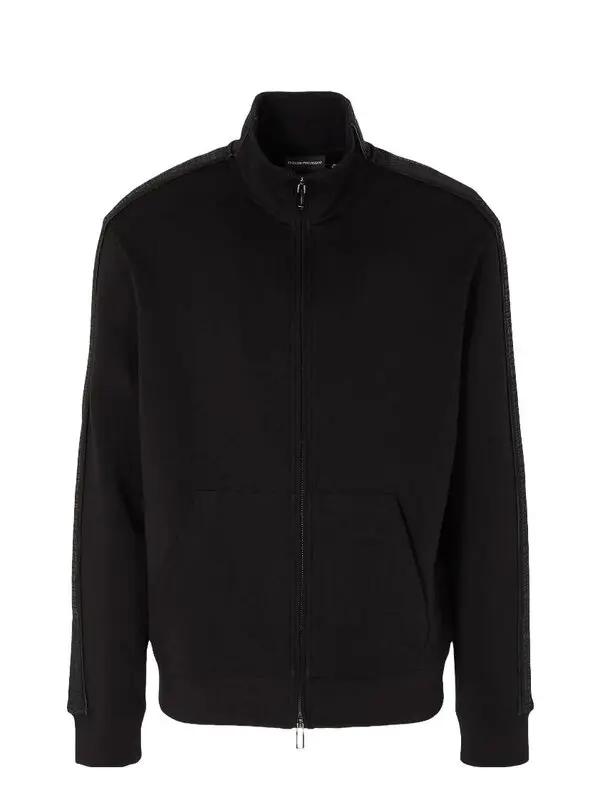 Emporio Armani Logo-print Zip-fastening Sweatshirt - Black
