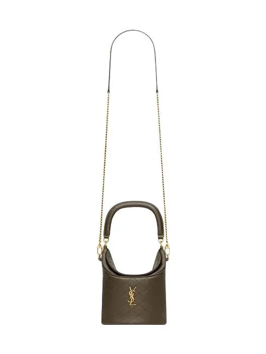 Saint Laurent Gaby Bucket Bag With Chain Strap - Green