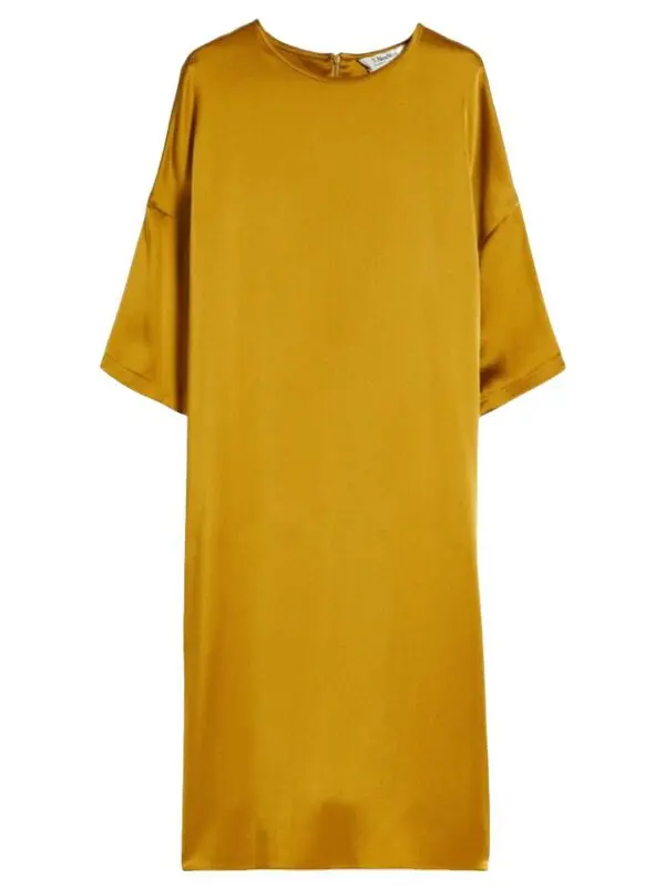 Max Mara Satin T-shirt Dress - Yellow