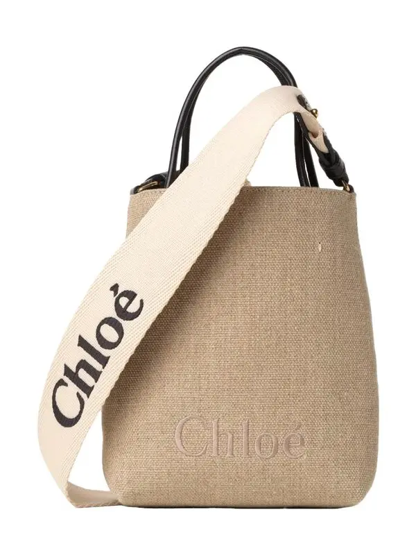 Chloé Sense Logo Shoulder Bag - Nude