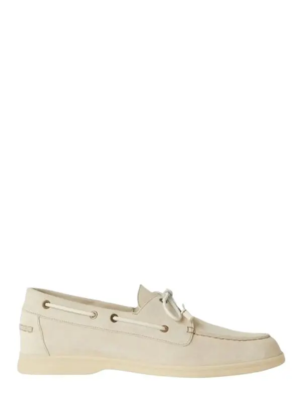 Loro Piana Sea-sail Walk Mokasin Loafers - Pale Brown White