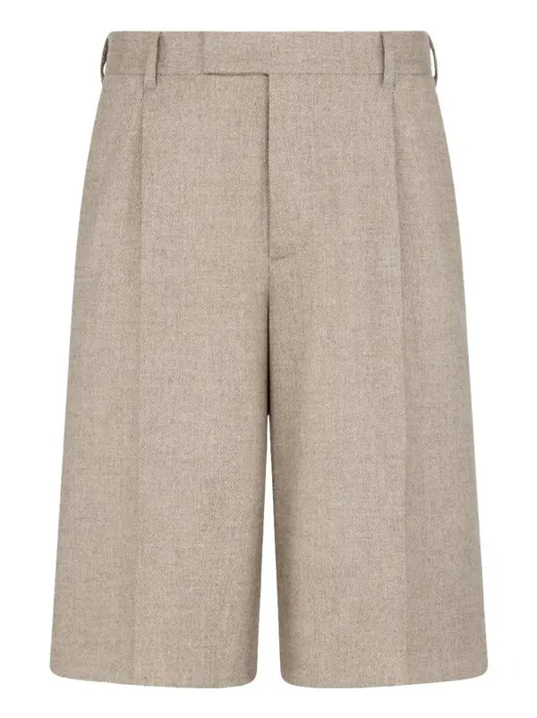 Dior Pleated Bermuda Shorts - Beige