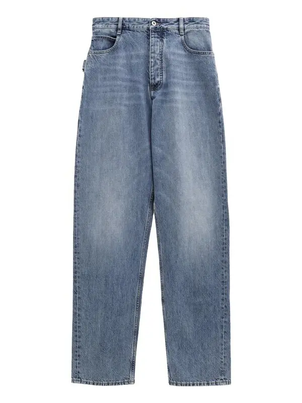 Bottega Veneta Medium Indigo Wide Leg Denim Jeans - Medium Blue