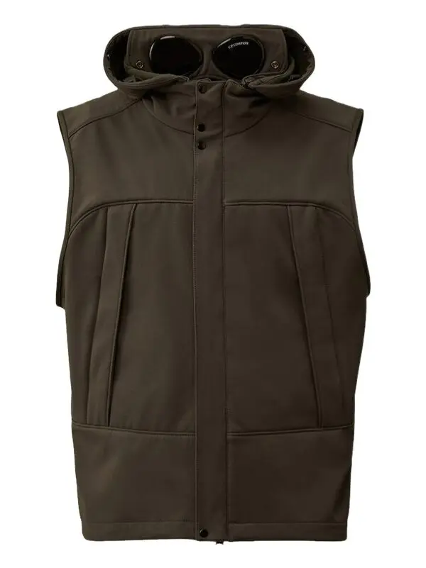 C.P. COMPANY Goggle Hooded Vest - Black