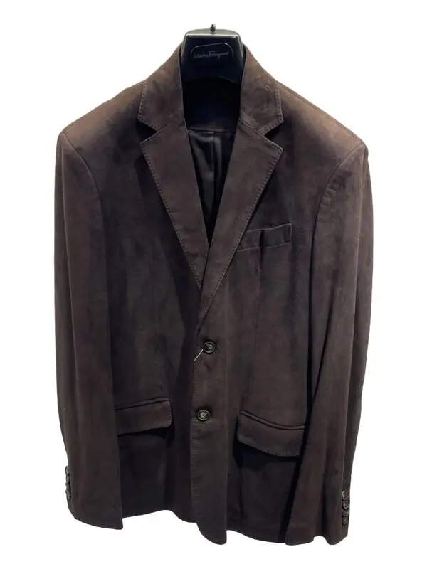FERRAGAMO Long Sleeve Collared Jacket - Black