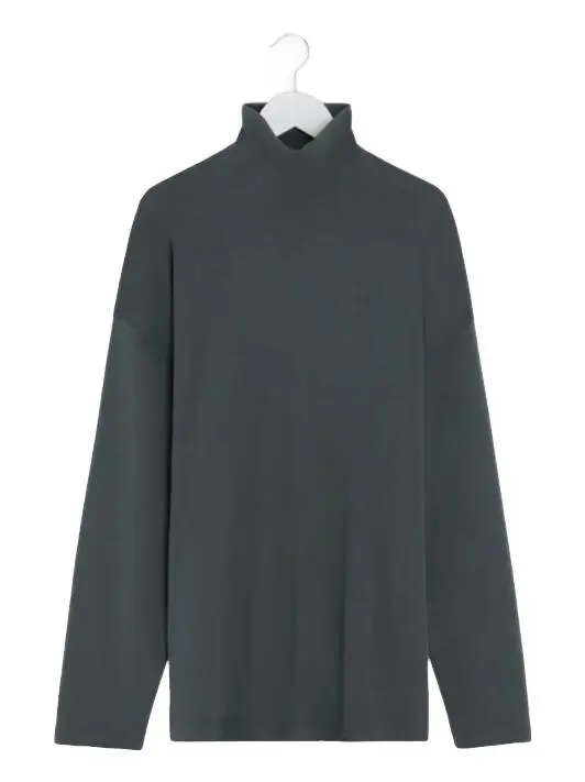 LEMAIRE High-neck Long-sleeved T-shirt - Carbon Grey