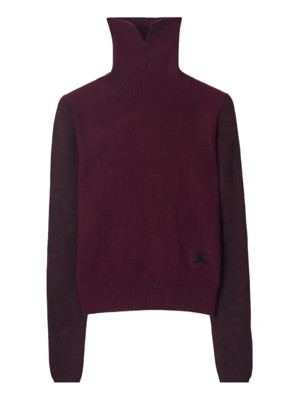 Burberry Motif Turtleneck Jumper - Black