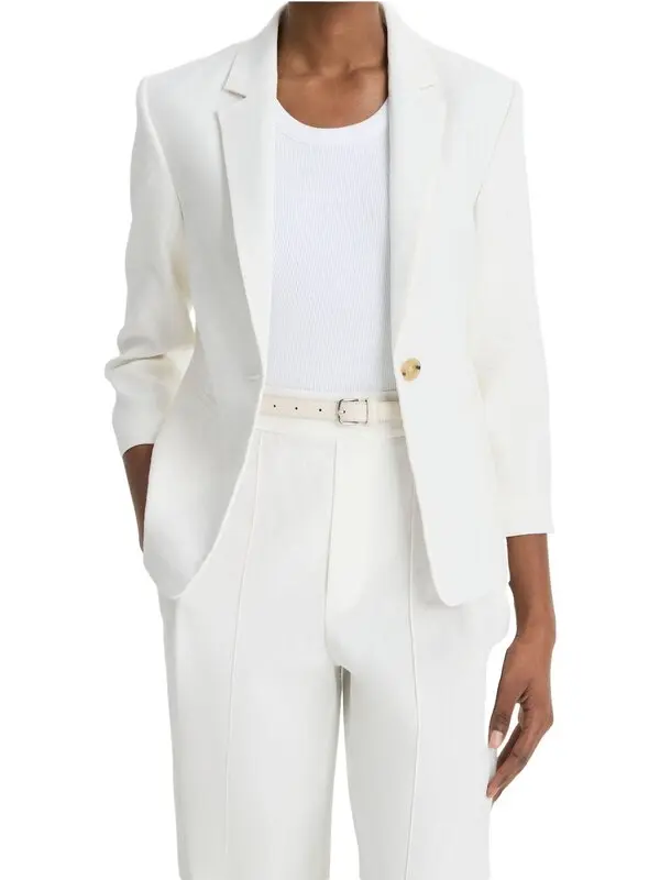 Vince Cropped Single-breasted Blazer - Off-white