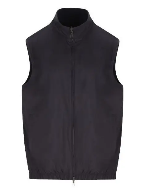 Loro Piana Zipped High-neck Reversible Gilet - Black