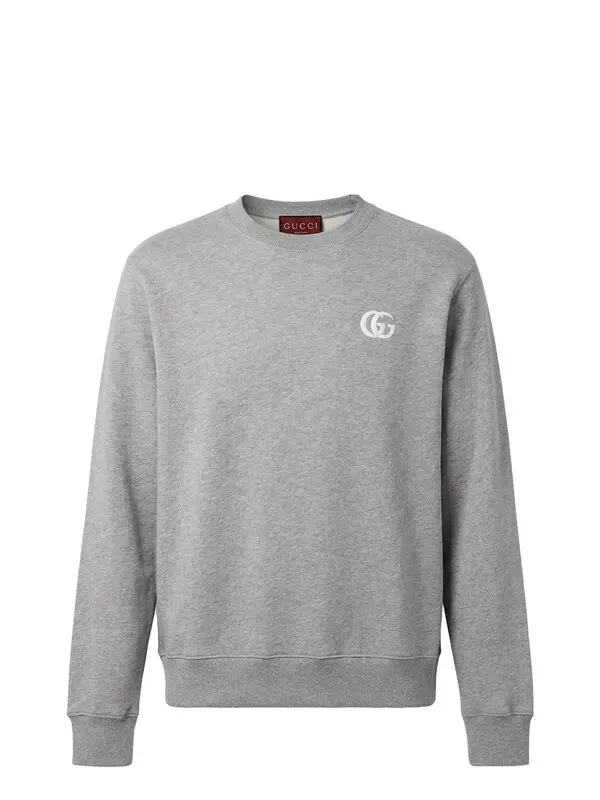 Gucci Embroidered Jersey Sweatshirt - Grey