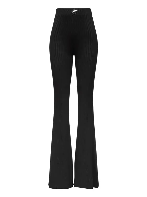 AREA Star-stud High-waist Flared Trousers - Black