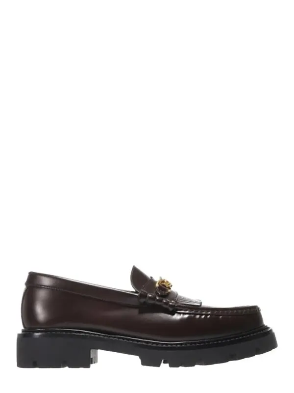 Celine Chunky Leather Loafers With Tassel Detail - Black