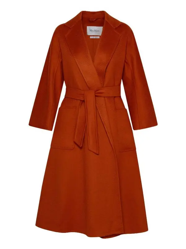 Max Mara Belted Cashmere Coat - Red