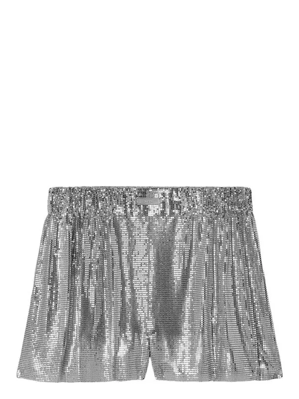 Versace Sequin Embellished Shorts - Silver