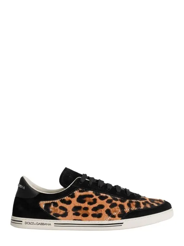 Dolce & Gabbana Saint Tropez Leopard Print Sneakers - Black