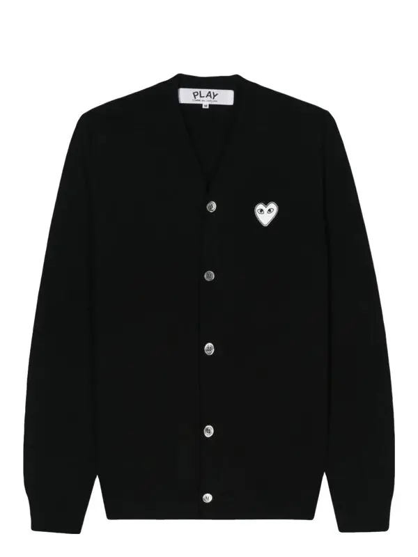 Comme Des Garçons Heart Patch Cardigan - Black