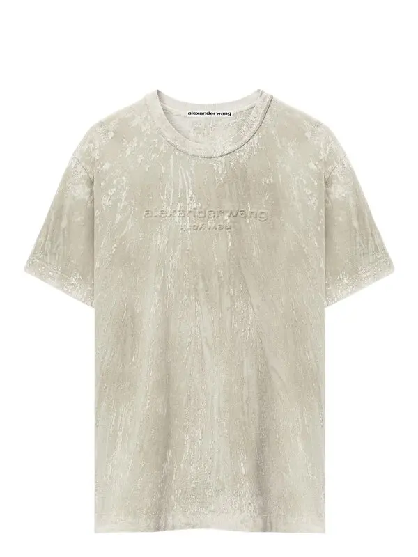 Alexander Wang Plaster-dyed Embossed Logo T-shirt - Gray