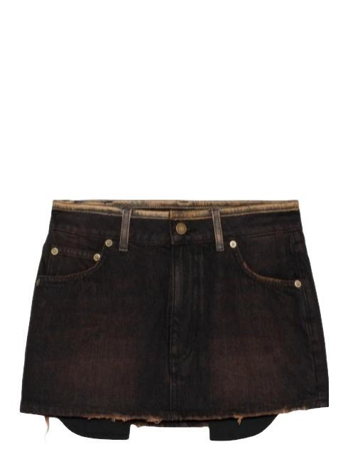 Simkhai Sally Denim Mini Skirt With Leather Details - Black