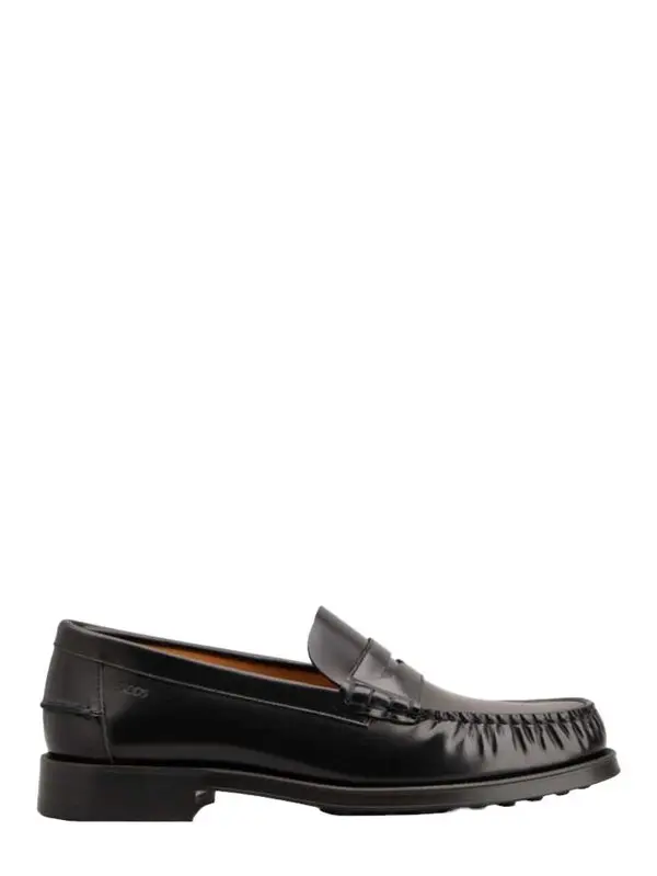 TOD'S Gathered Detail Loafers - Black