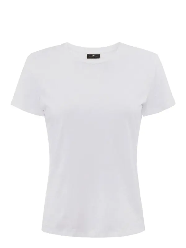Elisabetta Franchi Logo Embellished Jersey T-shirt - White