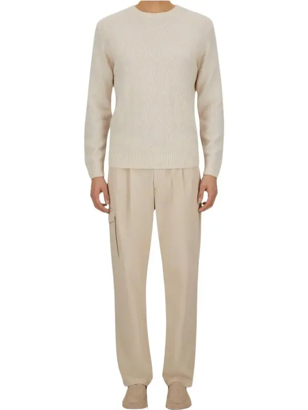 Herno Diamond-pattern Cashmere Sweater - Nude