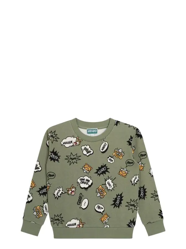 Kenzo Logo-print Cotton Sweatshirt - Green
