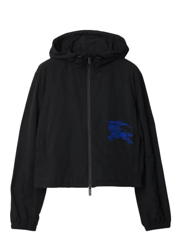 Burberry Cropped Hooded Jacket - Black